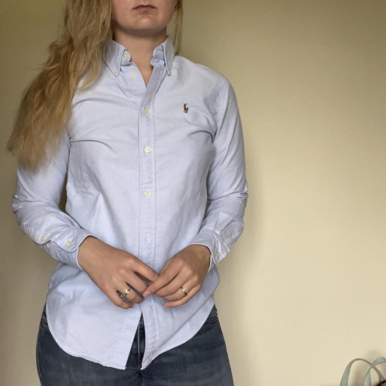 Ralph Lauren powder blue custom fit shirt in... | Depop