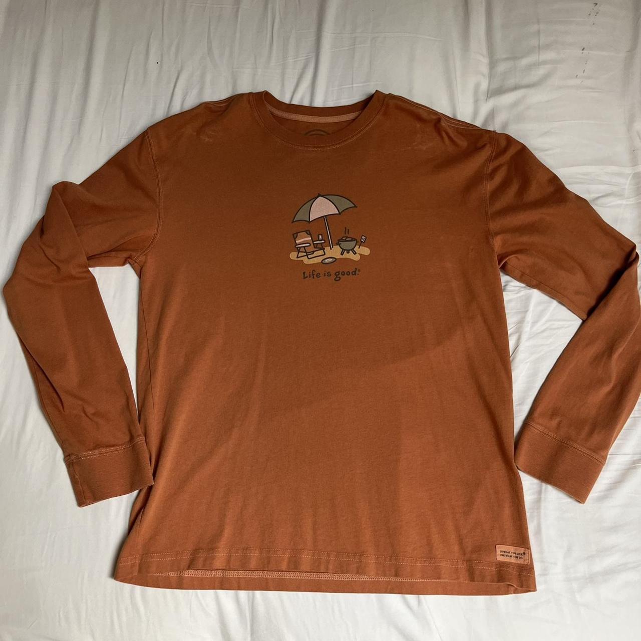 Life is Good Long sleeve Men’s Medium Light white... - Depop