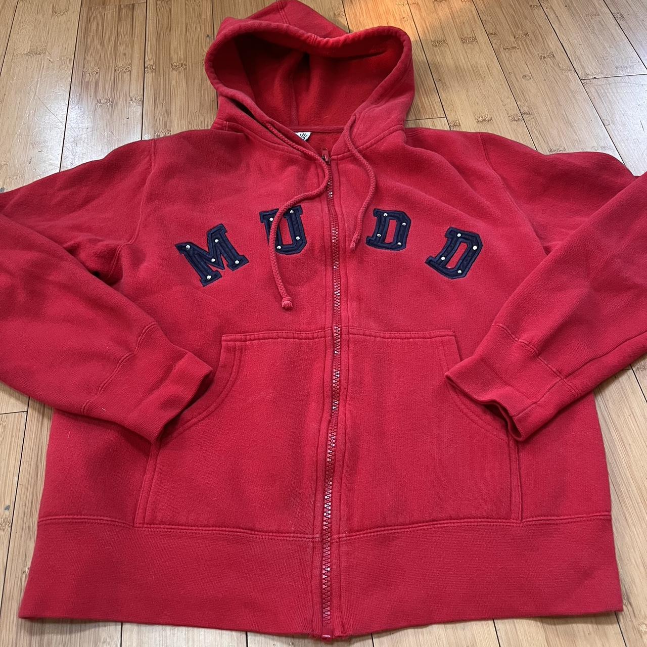 Mudd Y2K Red Hoodie Womens Large - Depop