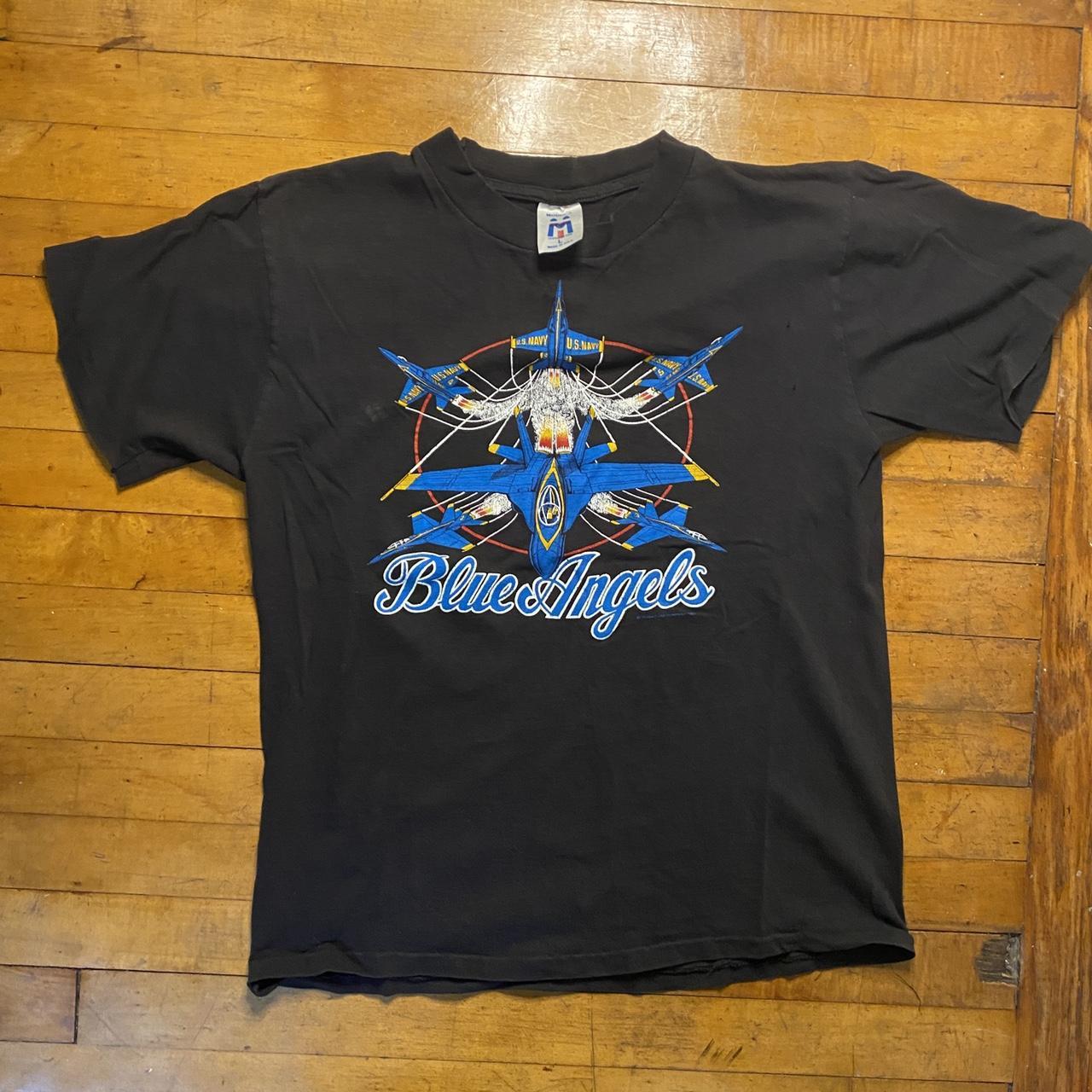 Blue Angels Shirt Adult Large Black Vintage Model T... - Depop