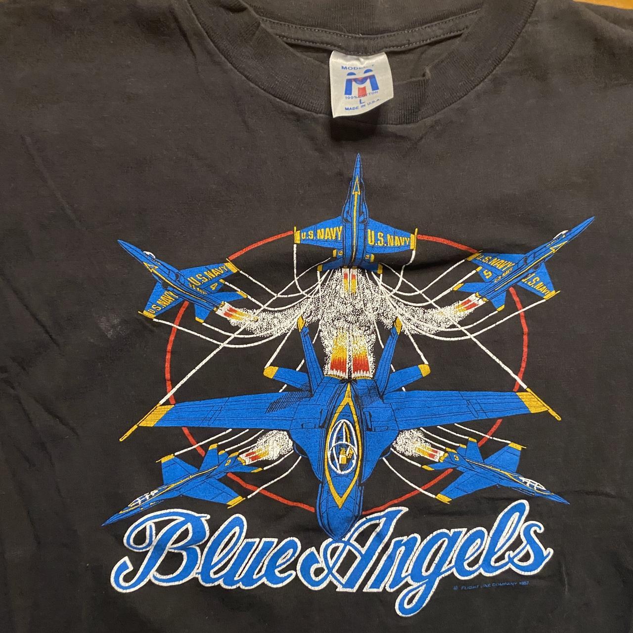 Blue Angels Shirt Adult Large Black Vintage Model T... - Depop