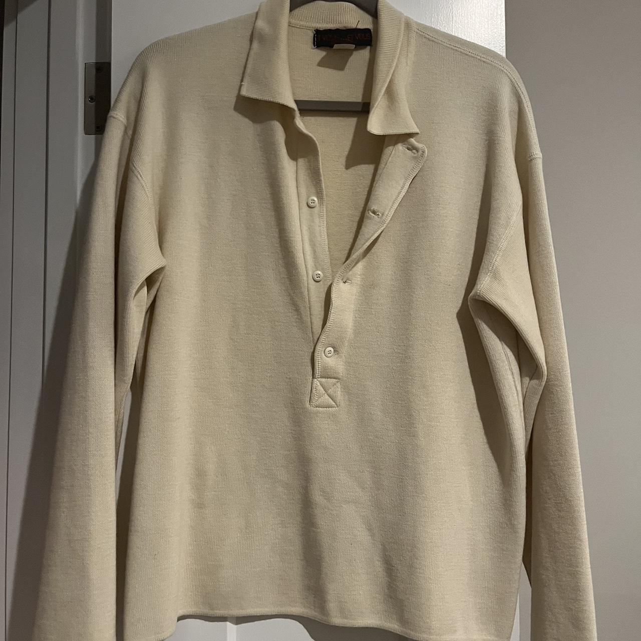 Vintage cream wool quarter button sweater. So cozy... - Depop