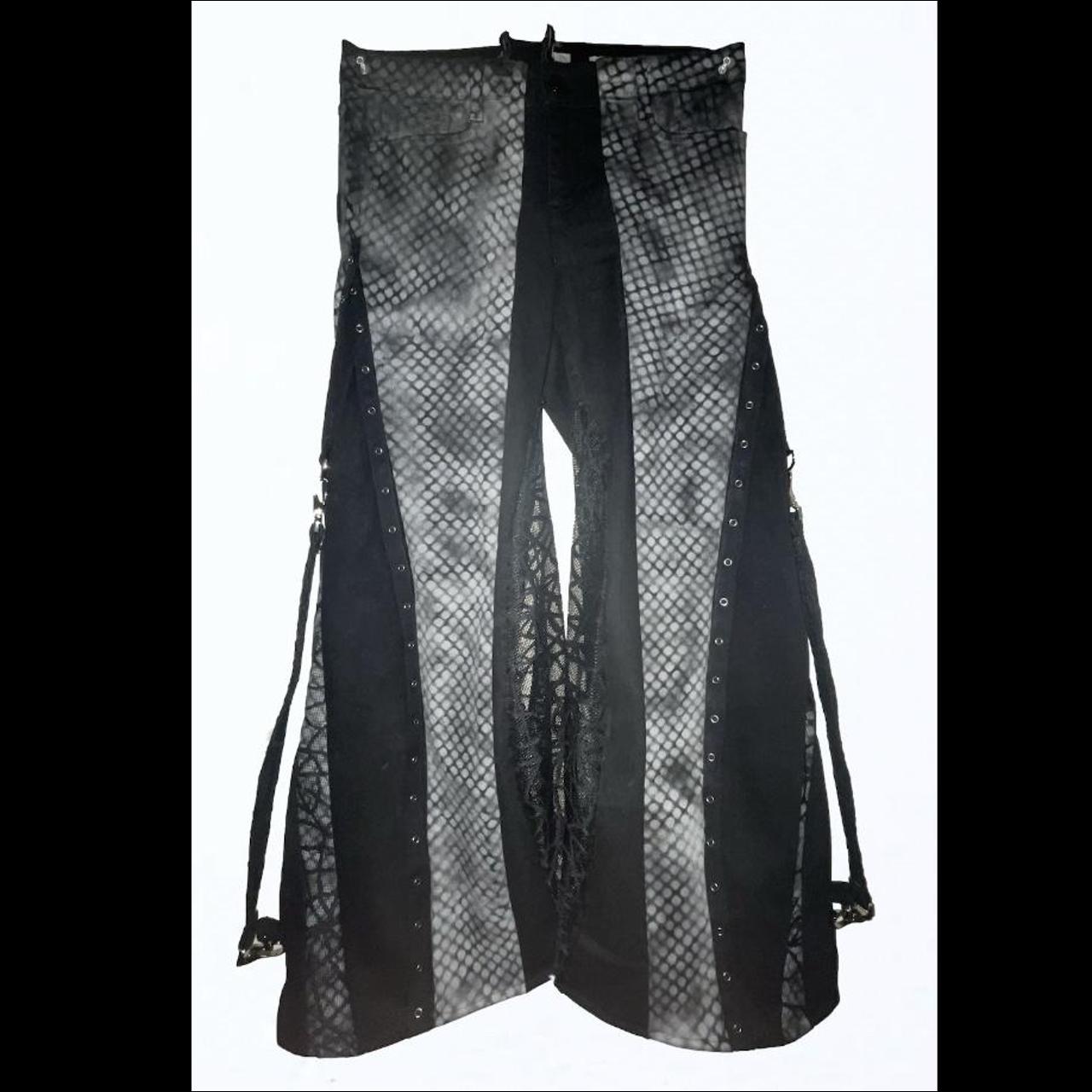 🦇Gothic Raver Pants🖤 Handmade wide leg customized... - Depop