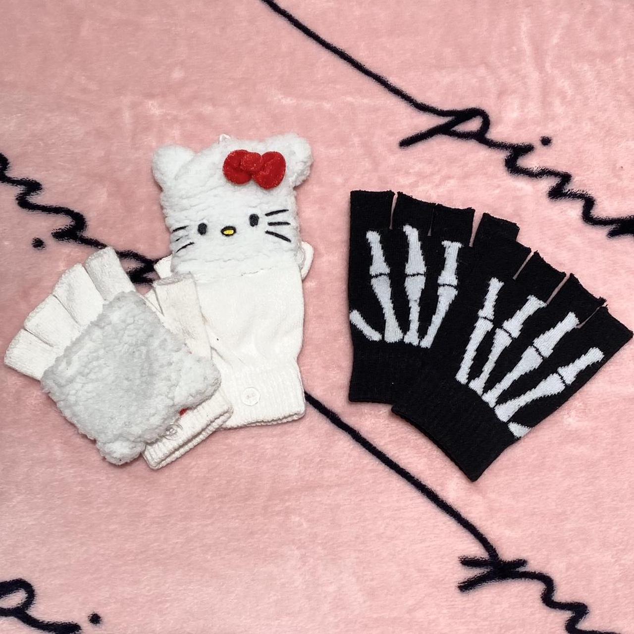 Skeleton & Hello Kitty hand warmers 🖤🤍 ️ ~The Hello... - Depop