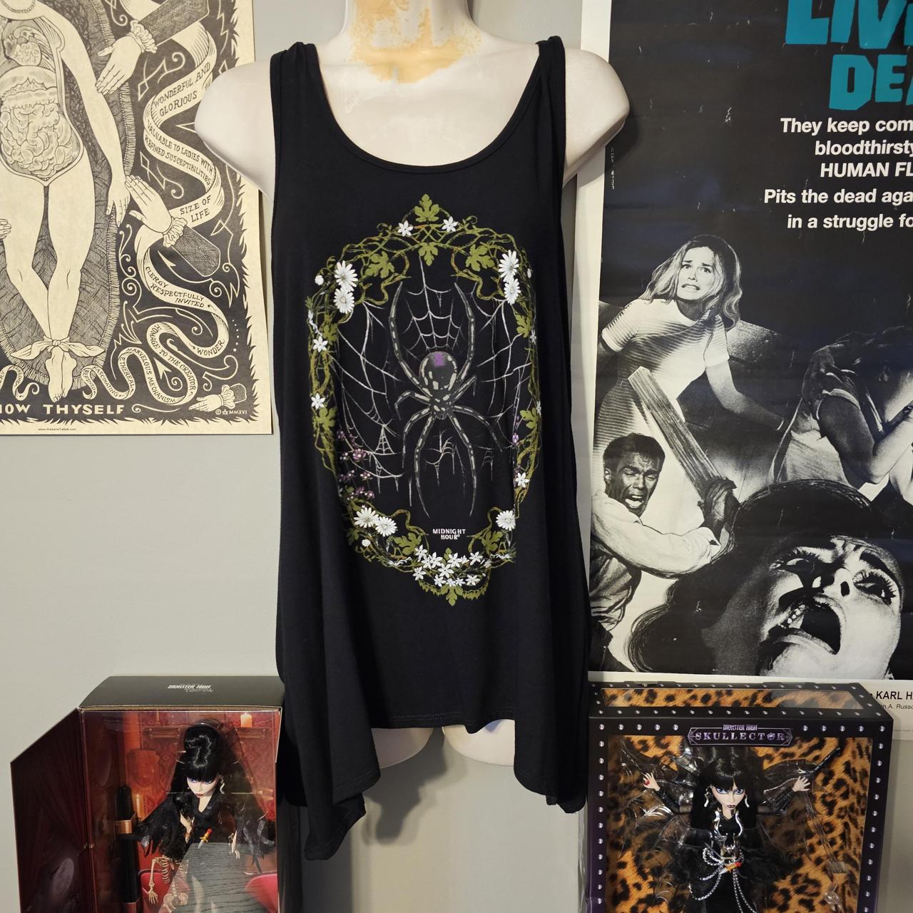 Midnight Hour Gothic Spider Web Tank Top sz... | Depop
