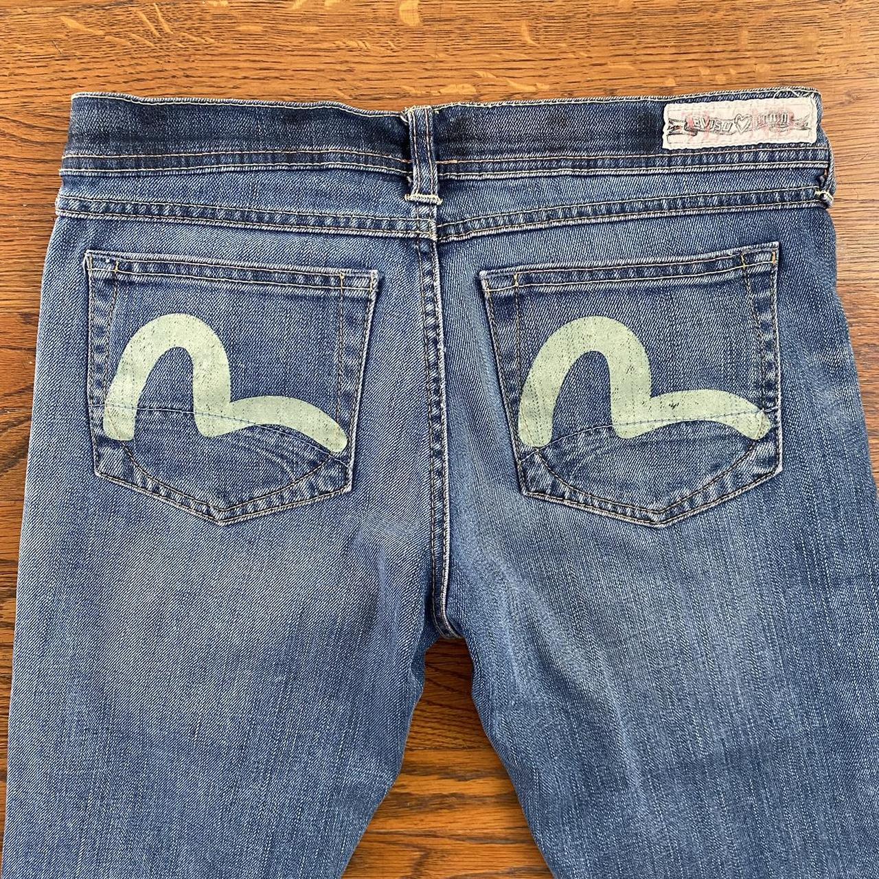 2000’s Evisu x Puma collab low rise jeans Size 28 x... - Depop