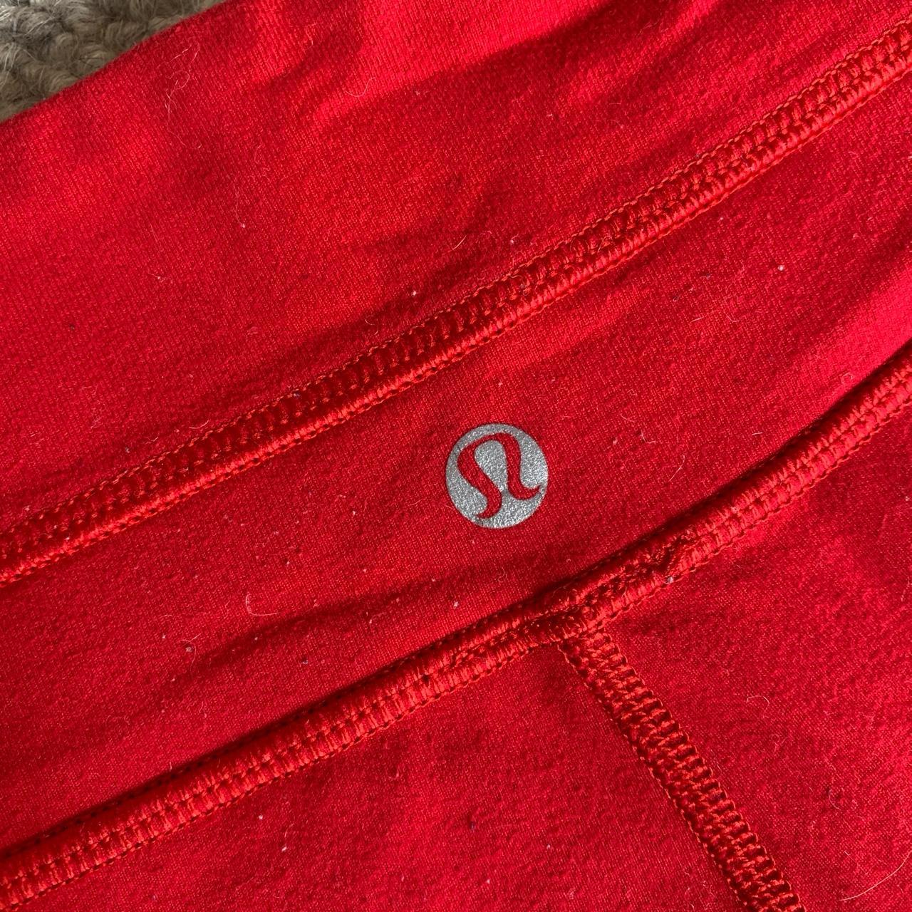 Red low rise flare Lululemon leggings No tag but... - Depop
