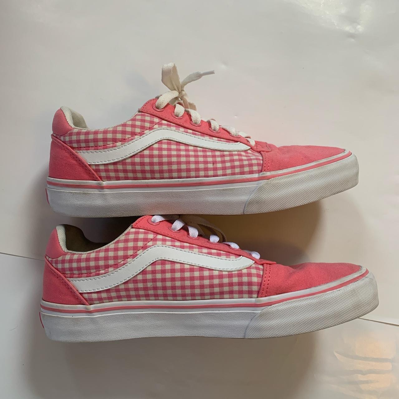 Vans pink checkered sneakers Deluxe comfort shoe... - Depop