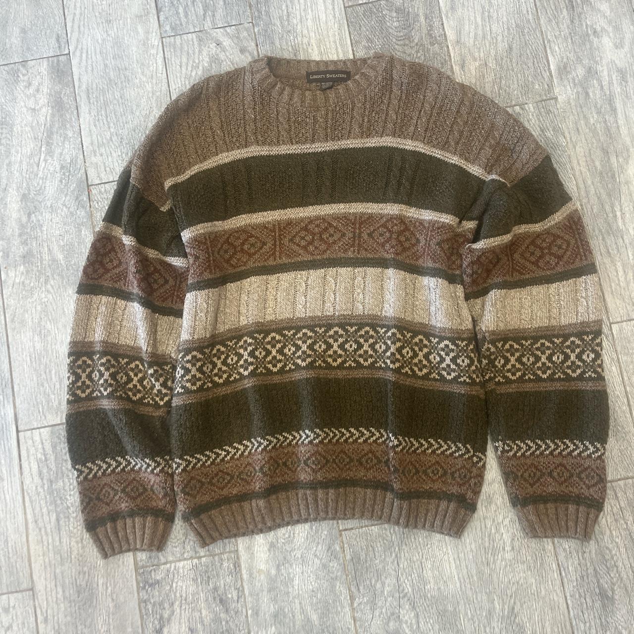 Liberty Sweater knitted sweatshirt. Fits more Large. - Depop