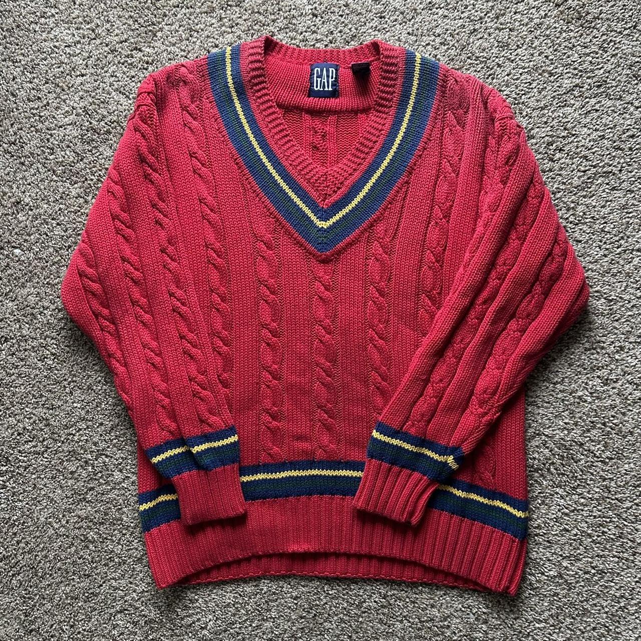 vintage Gap sweater Vintage Gap varsity V-neck... - Depop