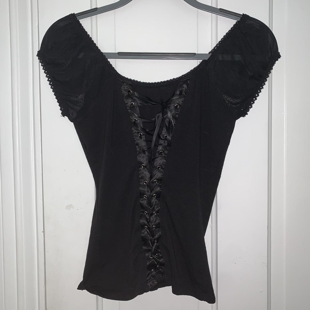 Body Central Women's Black and Silver Blouse | Depop