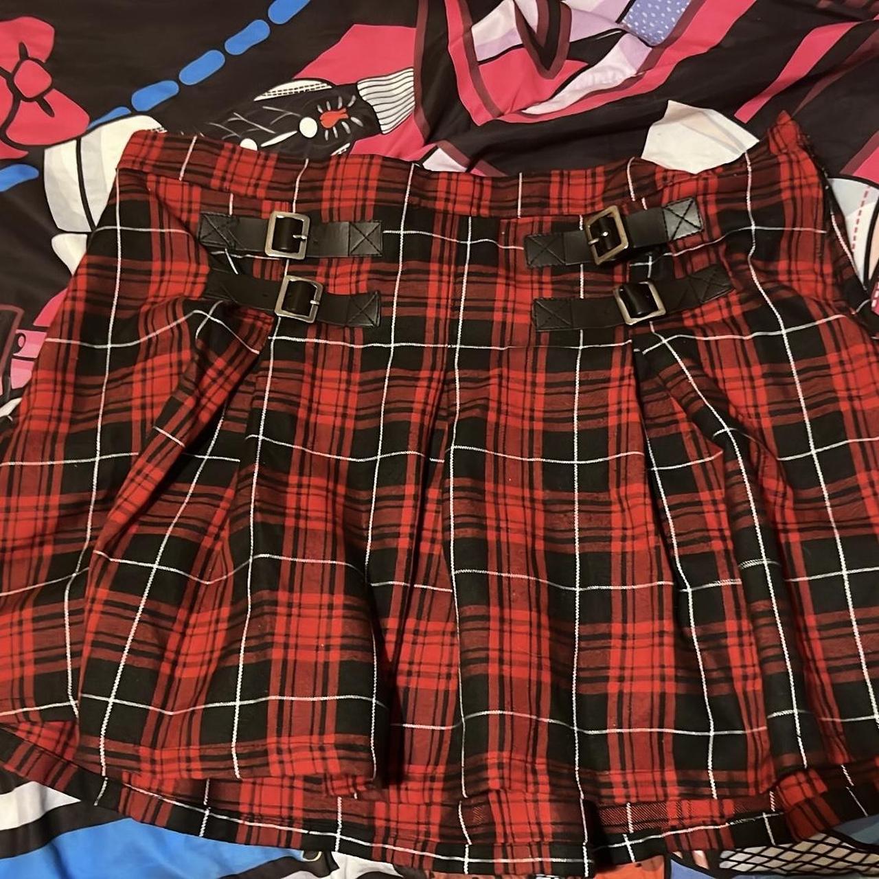 Hot topic pleated skirt Never worn Has buckles Dm... - Depop