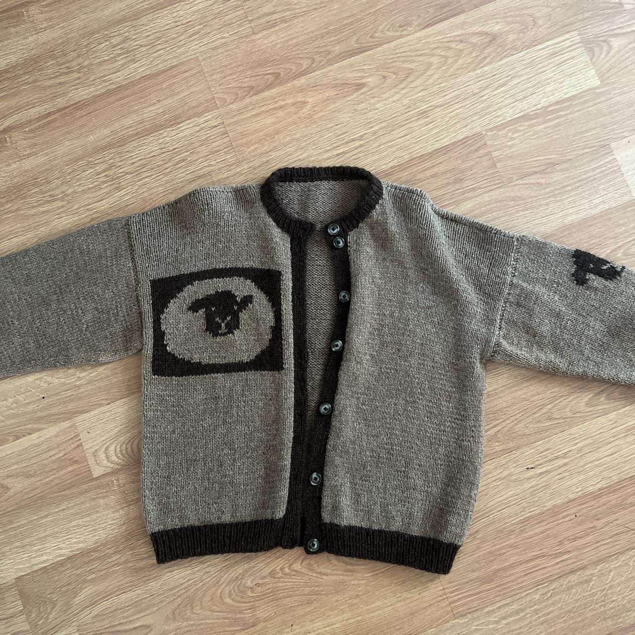 the cutest little vintage fall cardigan 100% wool... - Depop