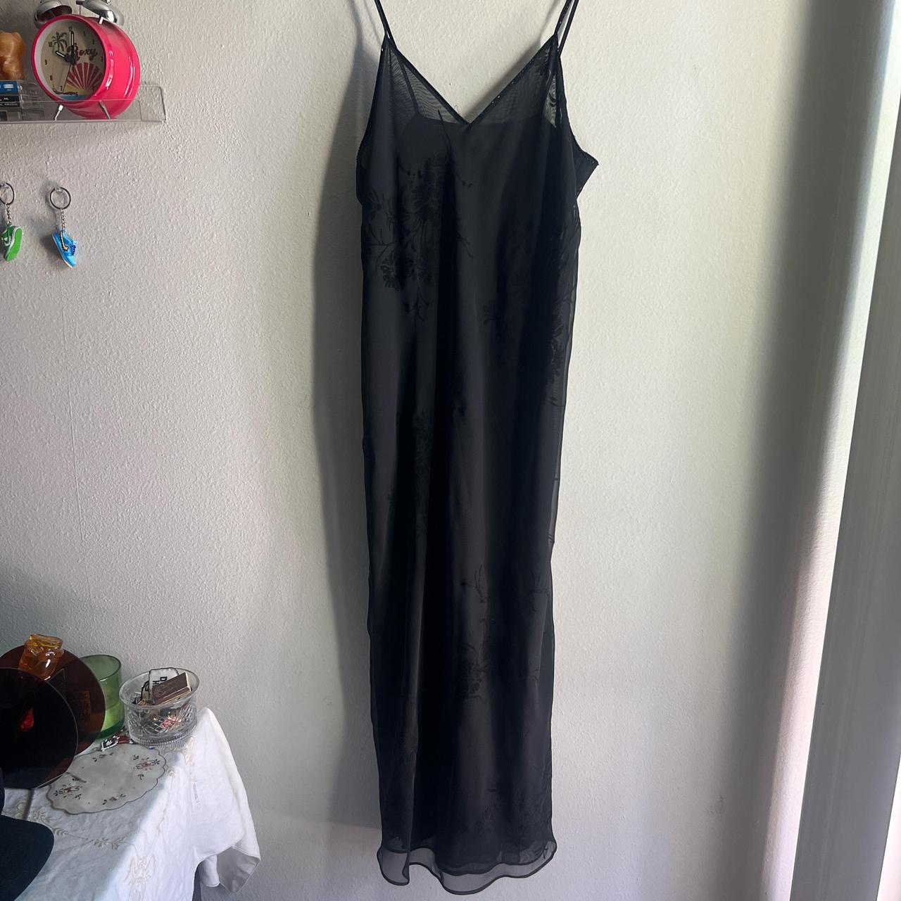 vintage sheer maxi dress valerie steven’s size M... | Depop