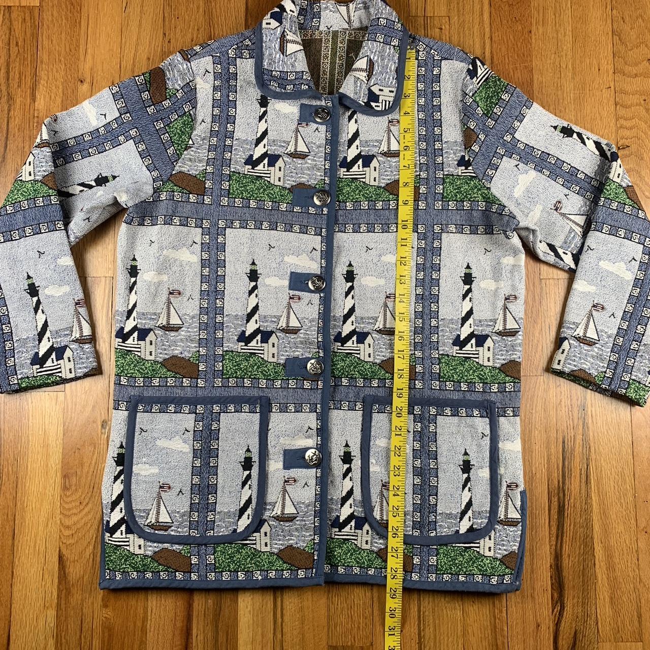 Vintage Blair Lighthouse Tapestry Jacket L Nautical... - Depop