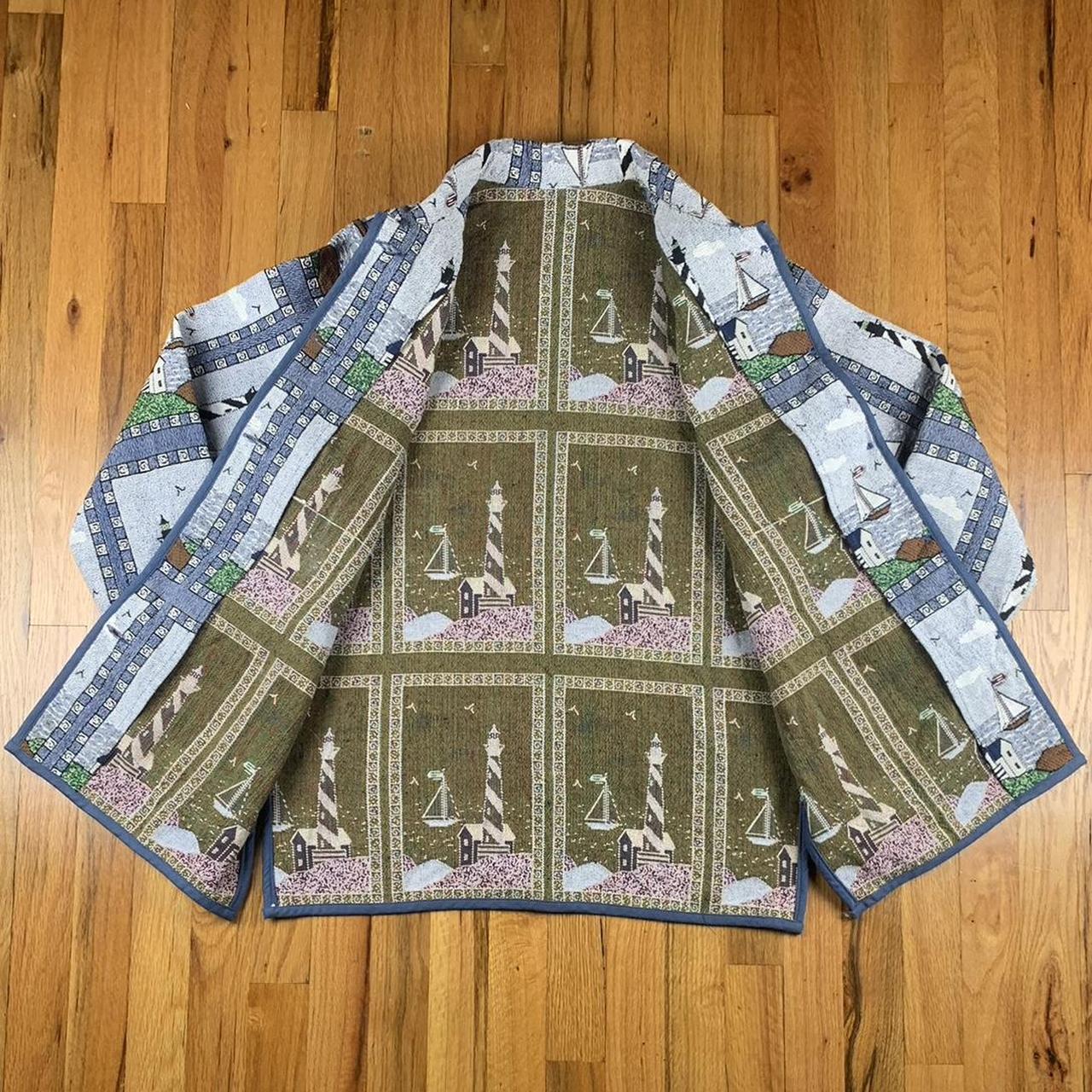 Vintage Blair Lighthouse Tapestry Jacket L Nautical... - Depop