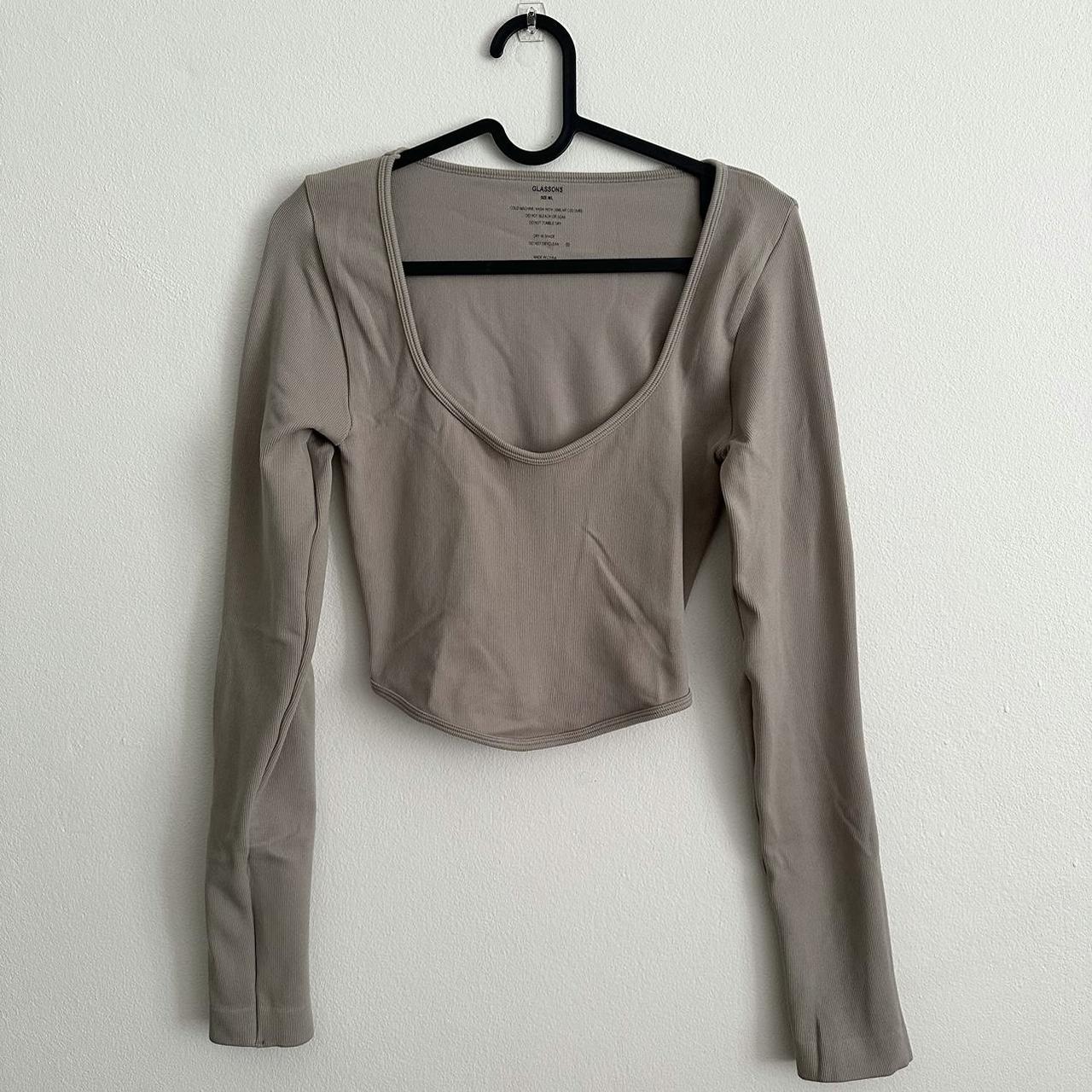 Glassons Scoop Neck Longsleeve • size M/L • skin... - Depop