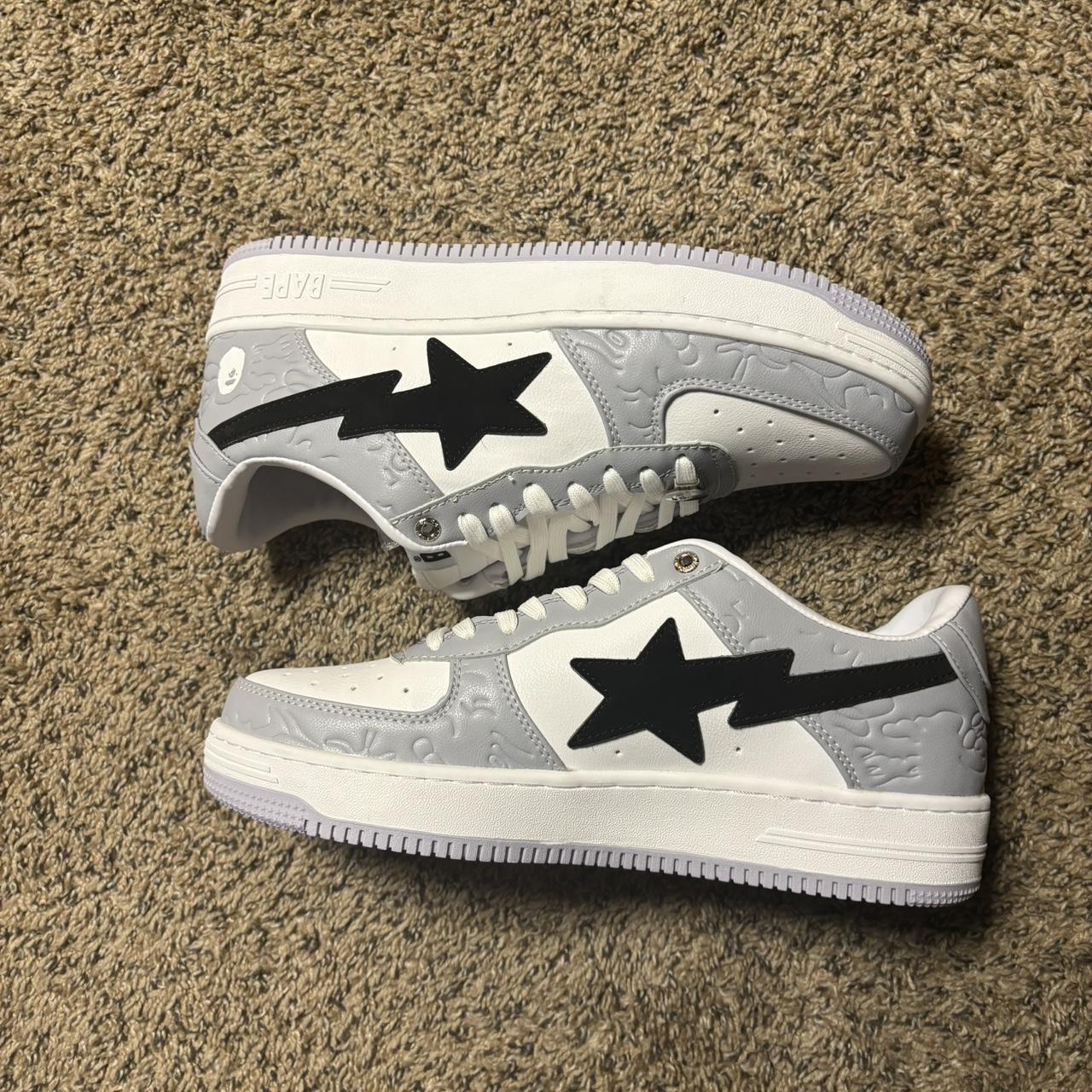 Bapestas white and grey New never worn or tried on... - Depop