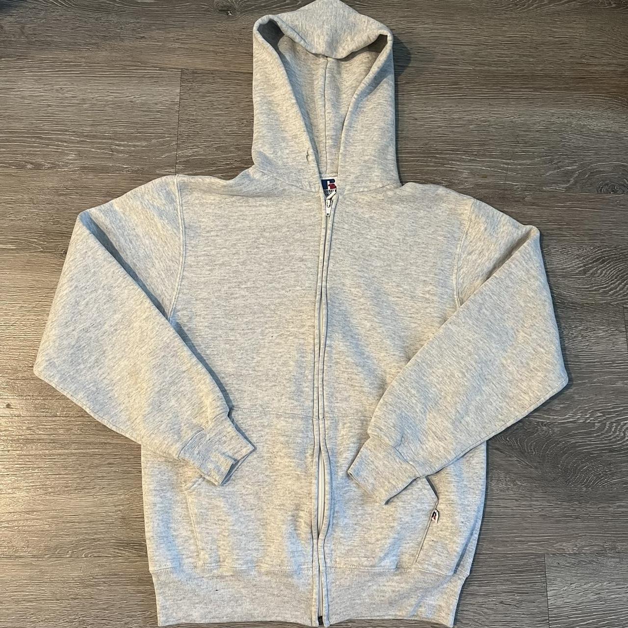 Vintage 90s Russell athletic blank full zip up... - Depop