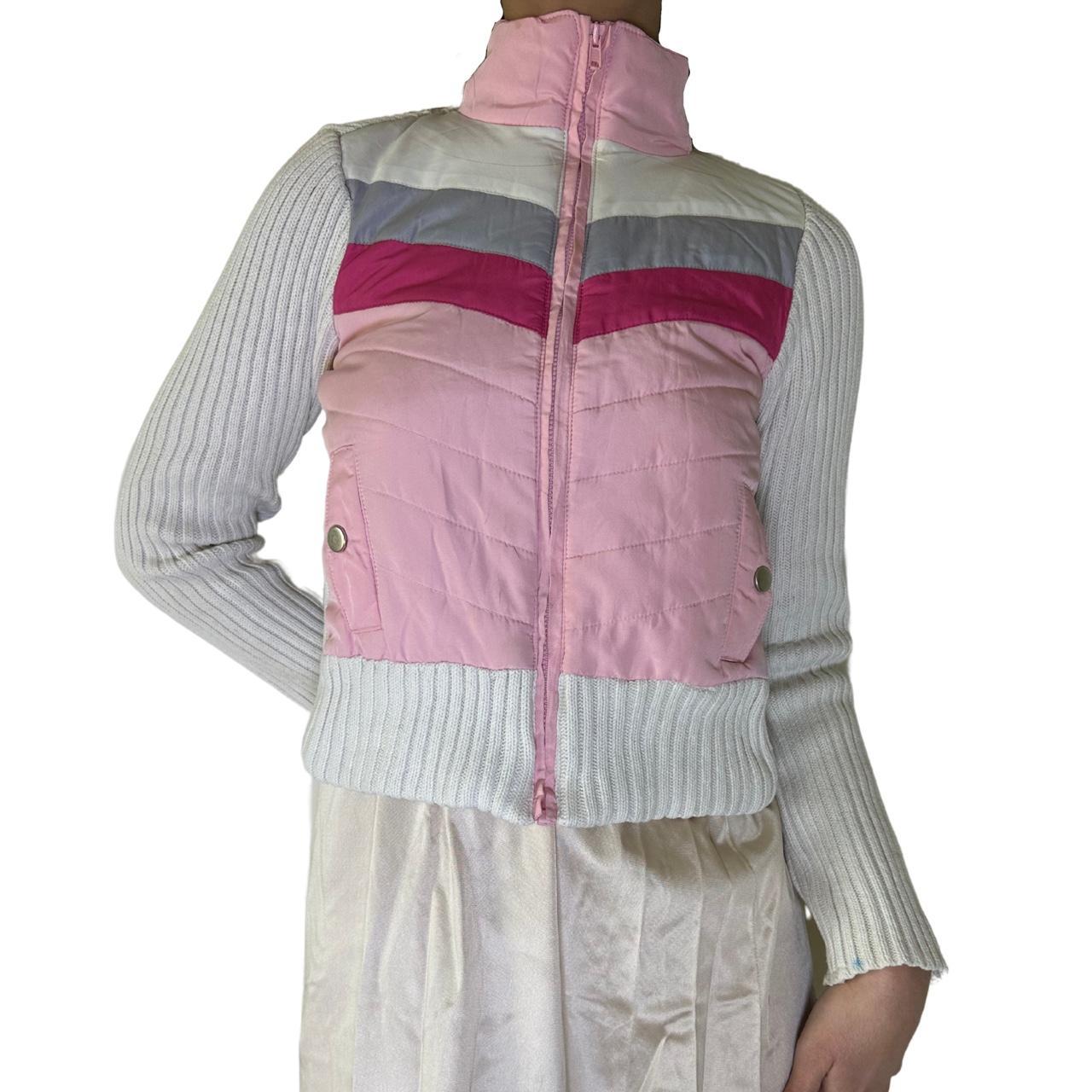 Women's White and Pink Jacket | Depop