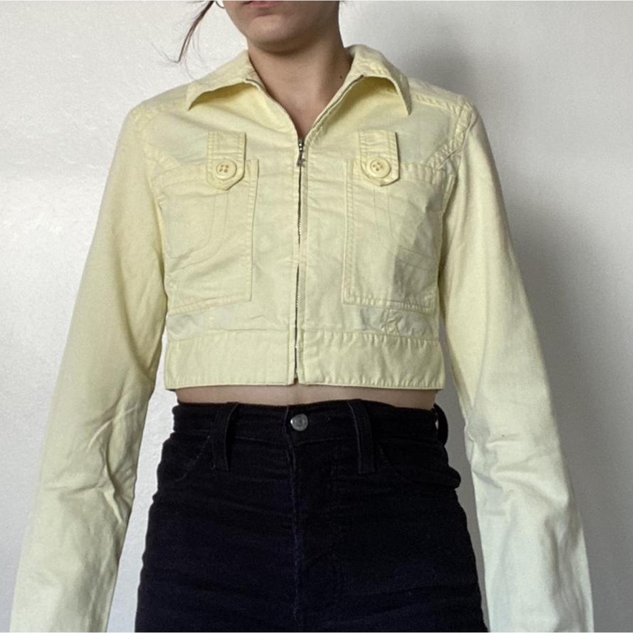 Super cute vintage cropped cargo style jacket in a... - Depop