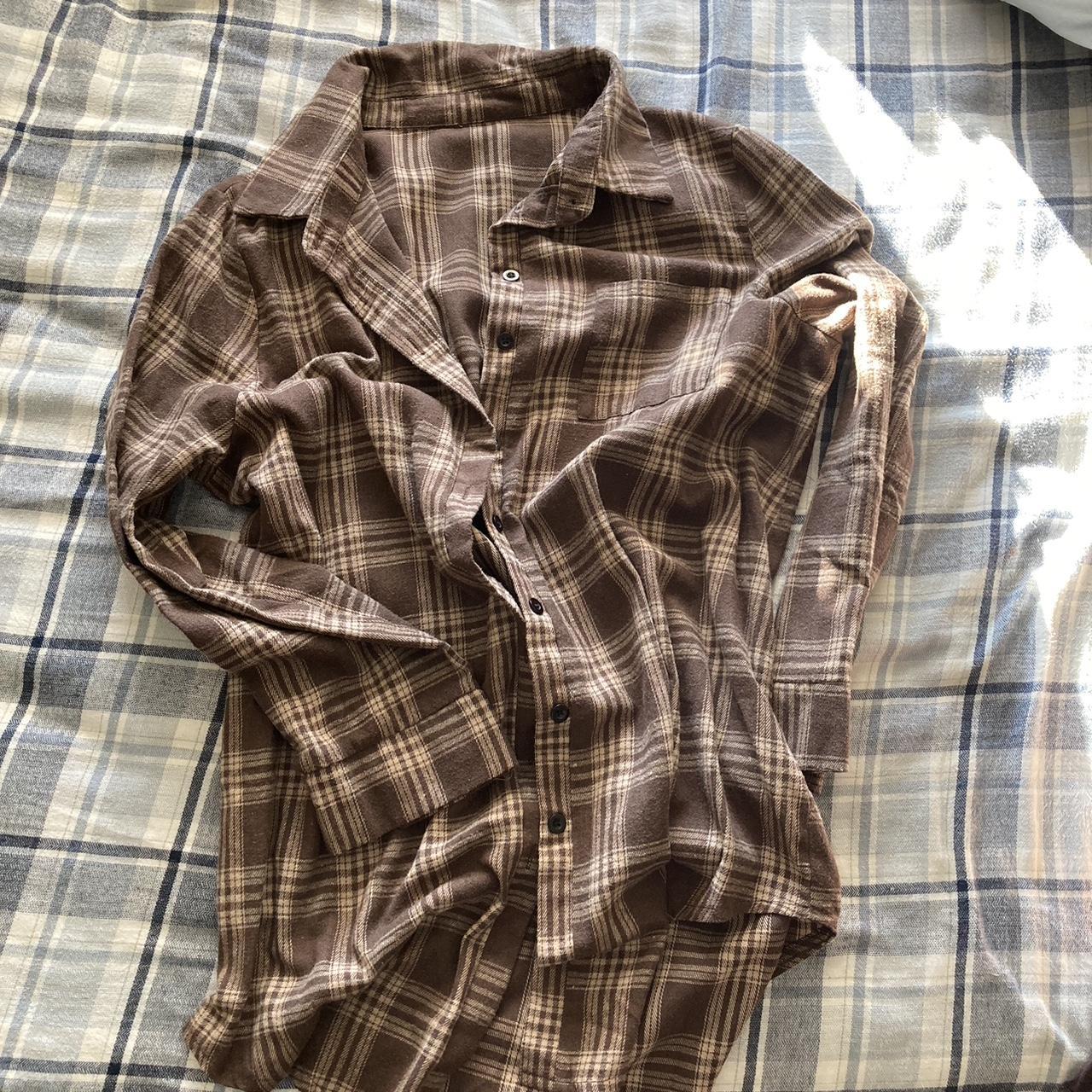 No tag brown flannel Mens xl? - Depop