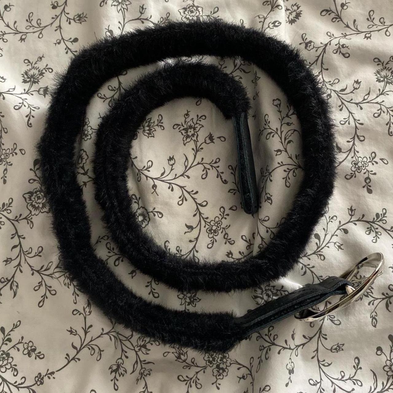 Fuzzy Black Mohair Belt Size 32 - Depop