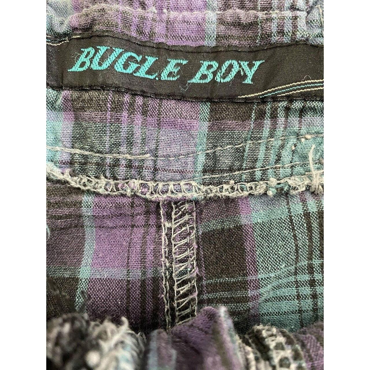 Bugle Boy Men's Black and Purple Trousers | Depop