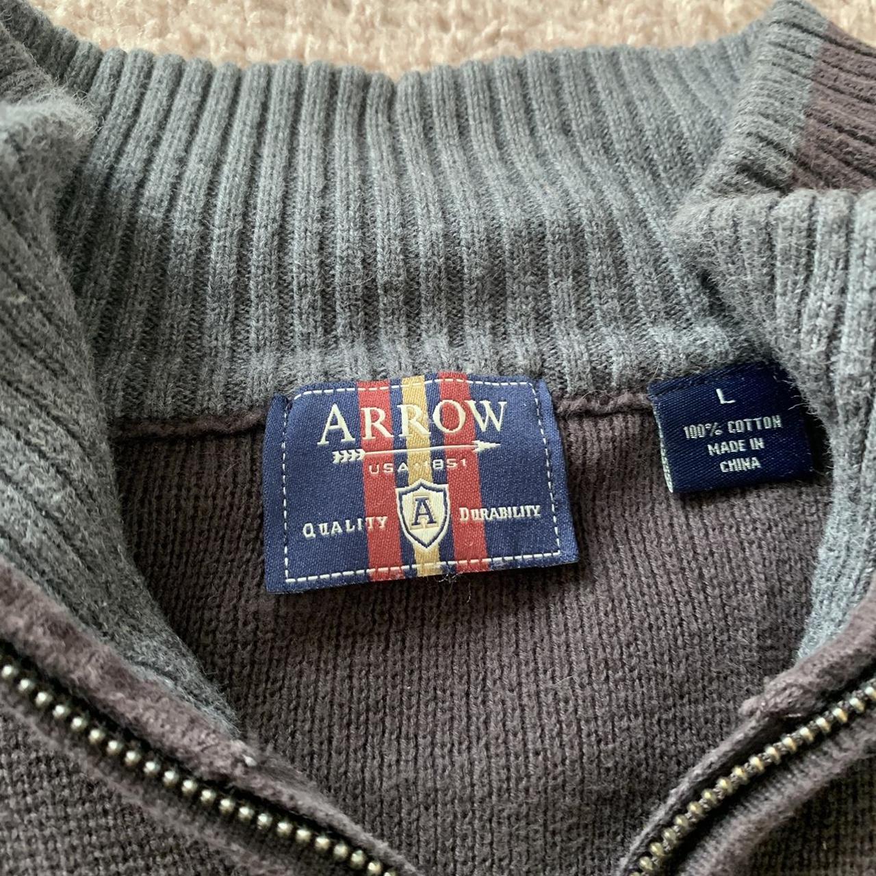 Vintage Arrow Zip-Up Sweater Oversized - Depop