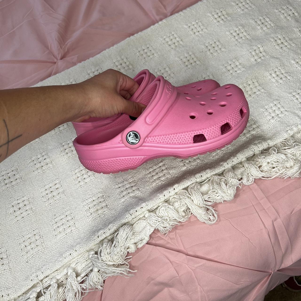 Hot pink crocs! Only worn a few times! In perfect... - Depop