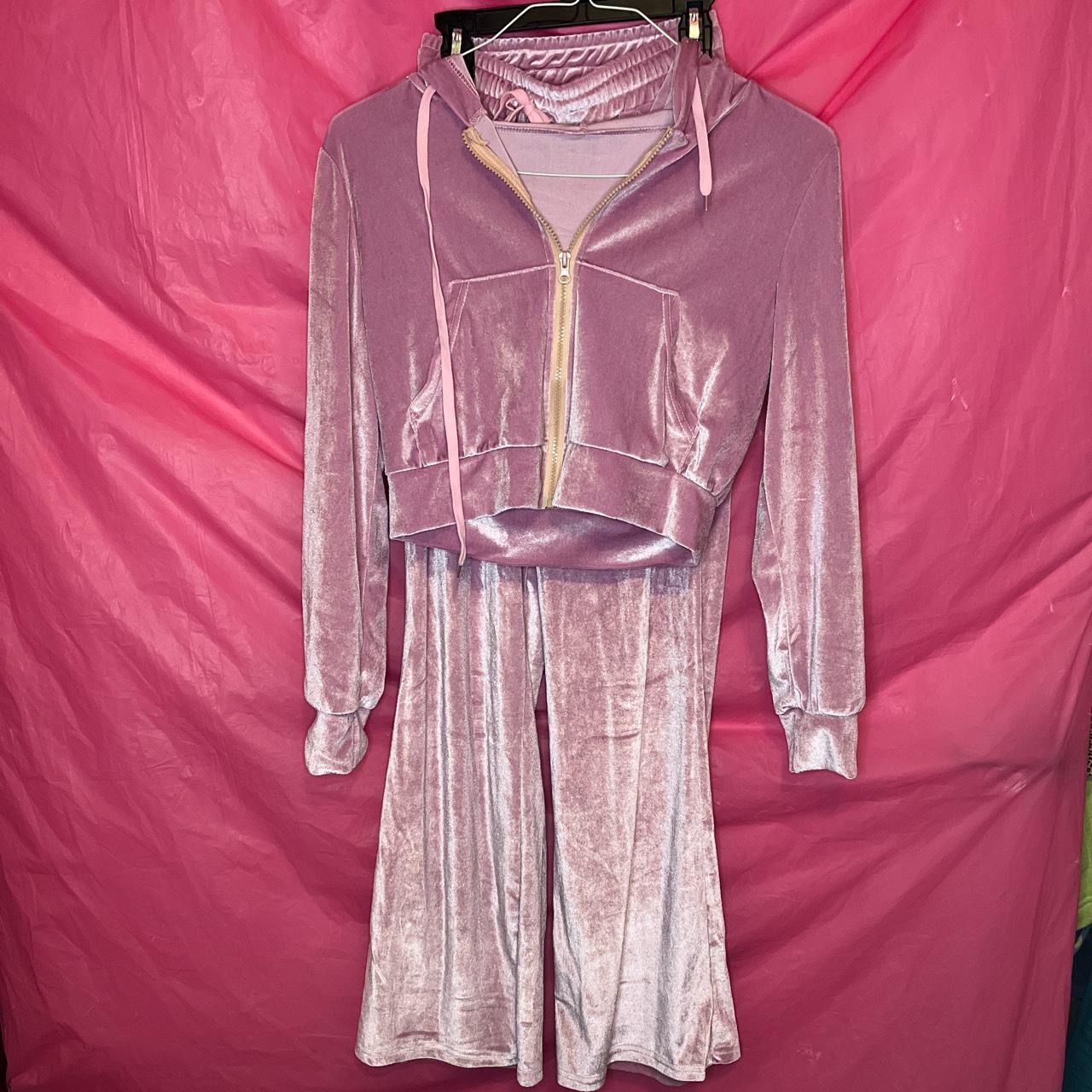 Off-brand juicy pink tracksuit set -fairly worn... - Depop
