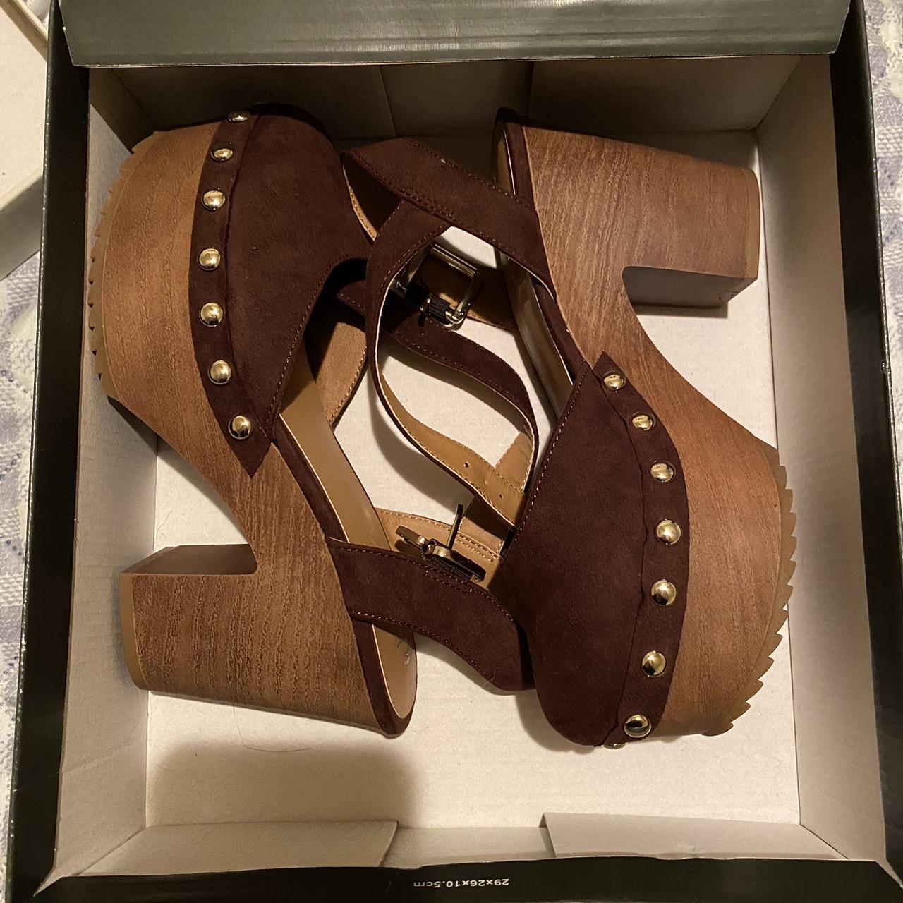Chocolate Jolene Platforms Platform Clogs perfect... - Depop