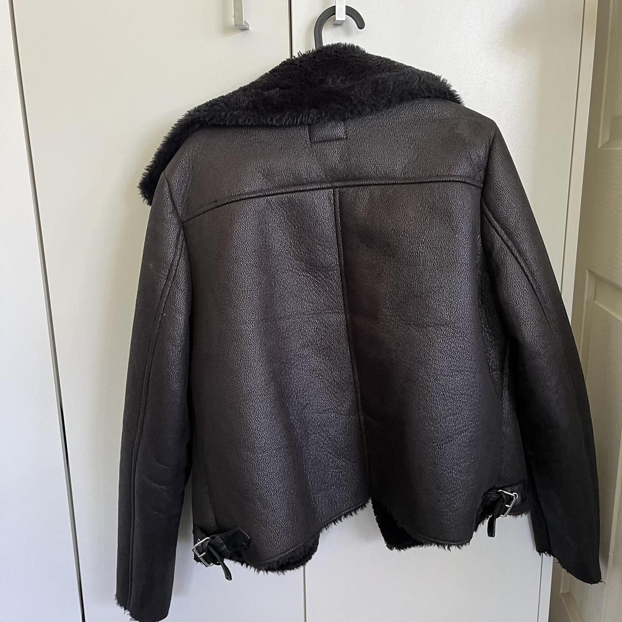 Black Aviator Jacket Size 14 Selling $30 - Depop