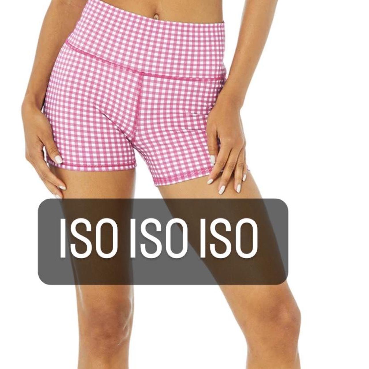 ISO alo yoga raspberry gingham shorts in a size... - Depop