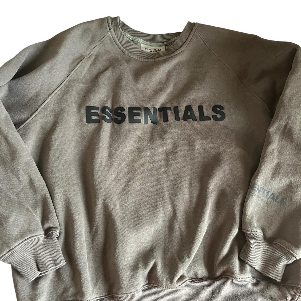Essentials sweatshirt, slight wear. Small but runs... - Depop