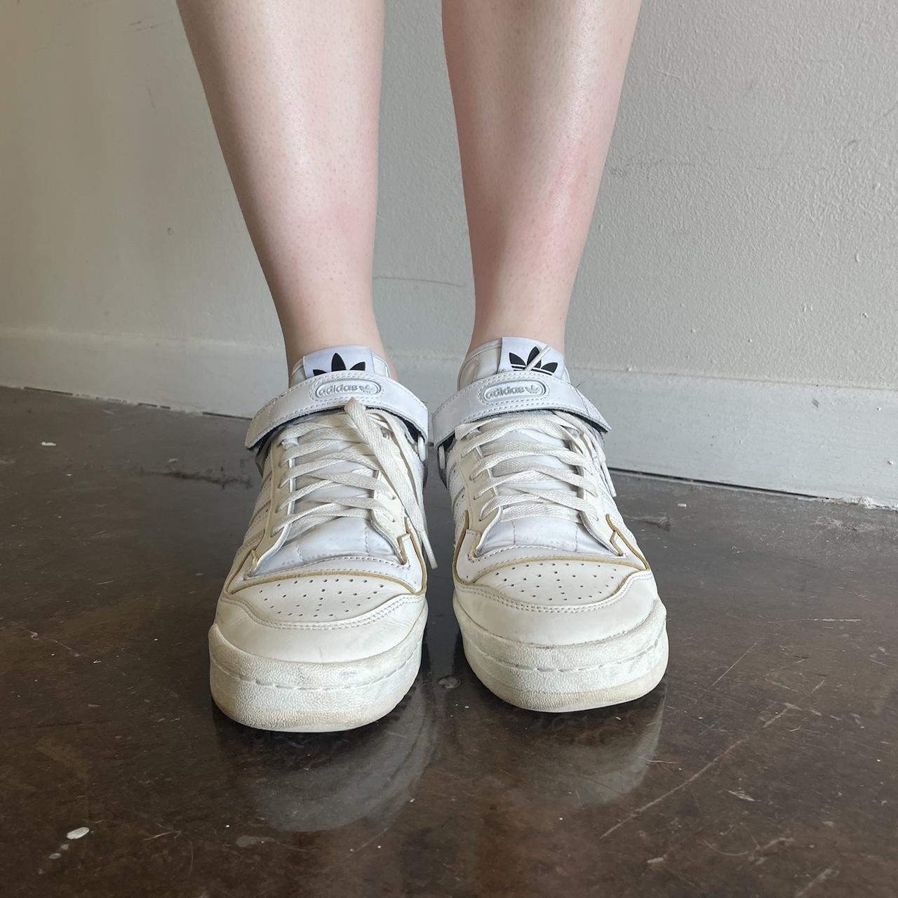 Cream-colored Adidas sneakers - Depop