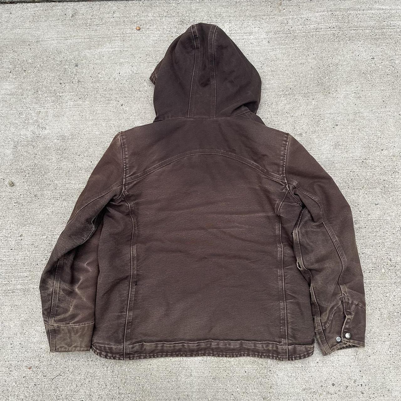 Carhartt, brown boxy jacket Sherpa lined on the... - Depop
