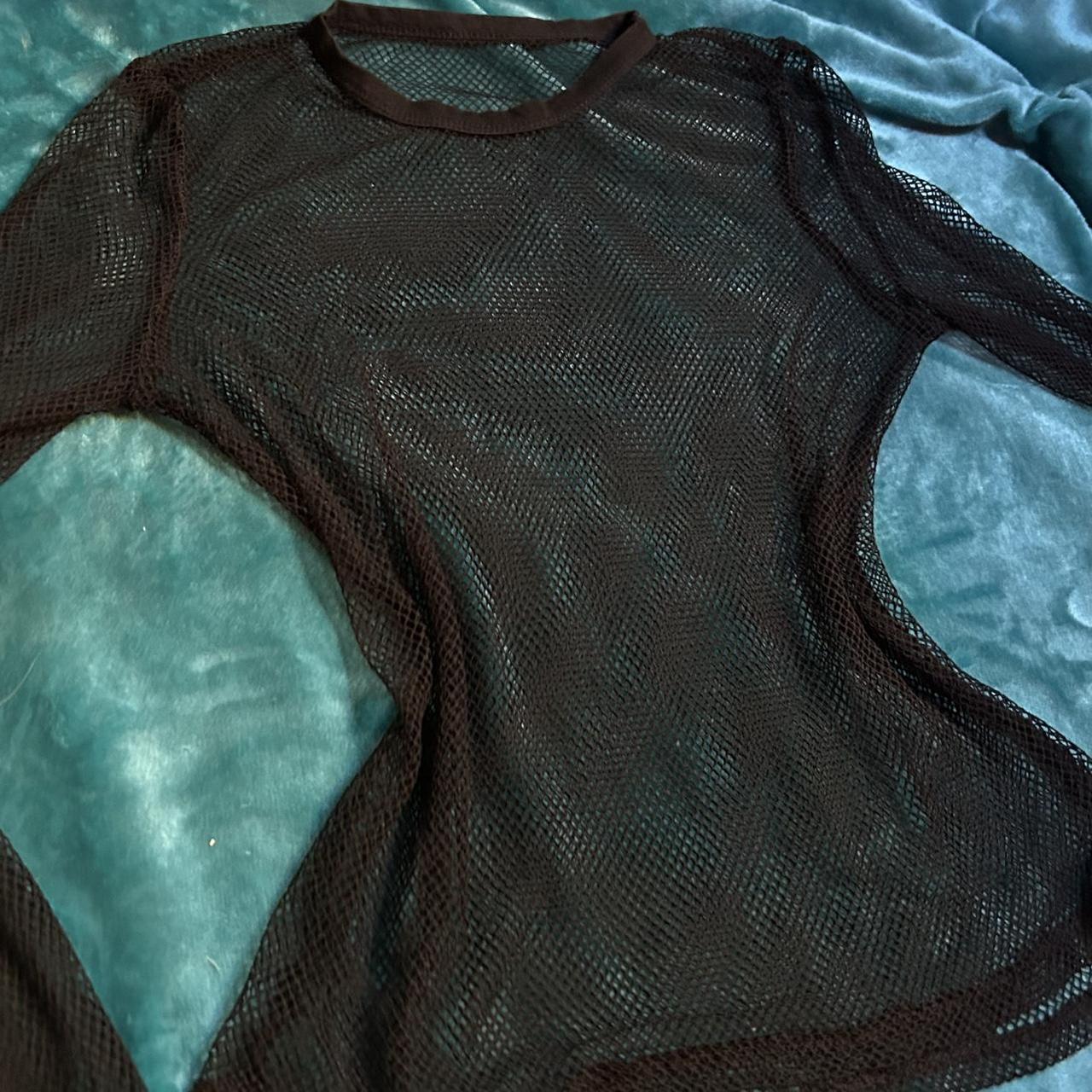 Gothic Fishnet-Style Top no size tag but fits like... - Depop