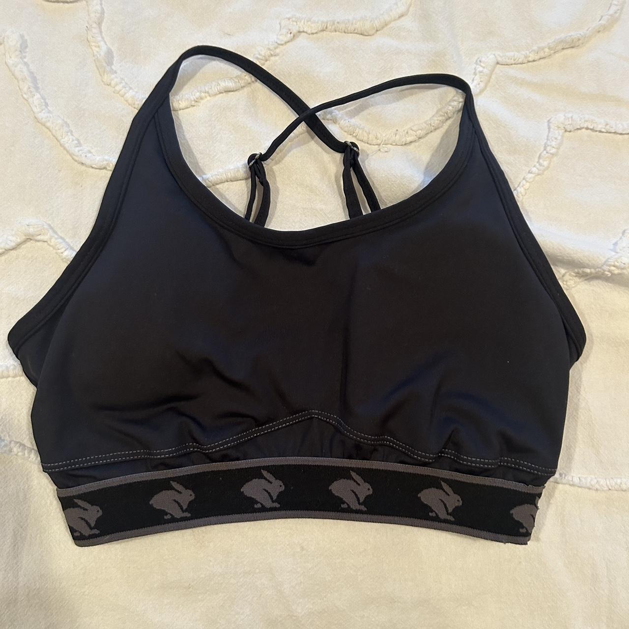 rabbit black high neck sports bra. only worn once - Depop
