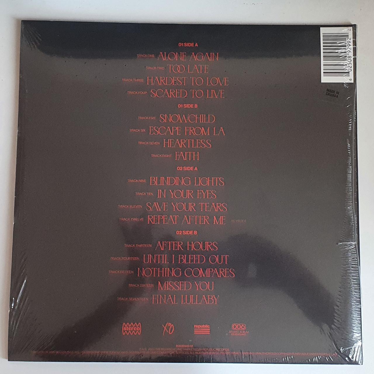 The Weeknd - After Hours Deluxe Clear with Red... - Depop