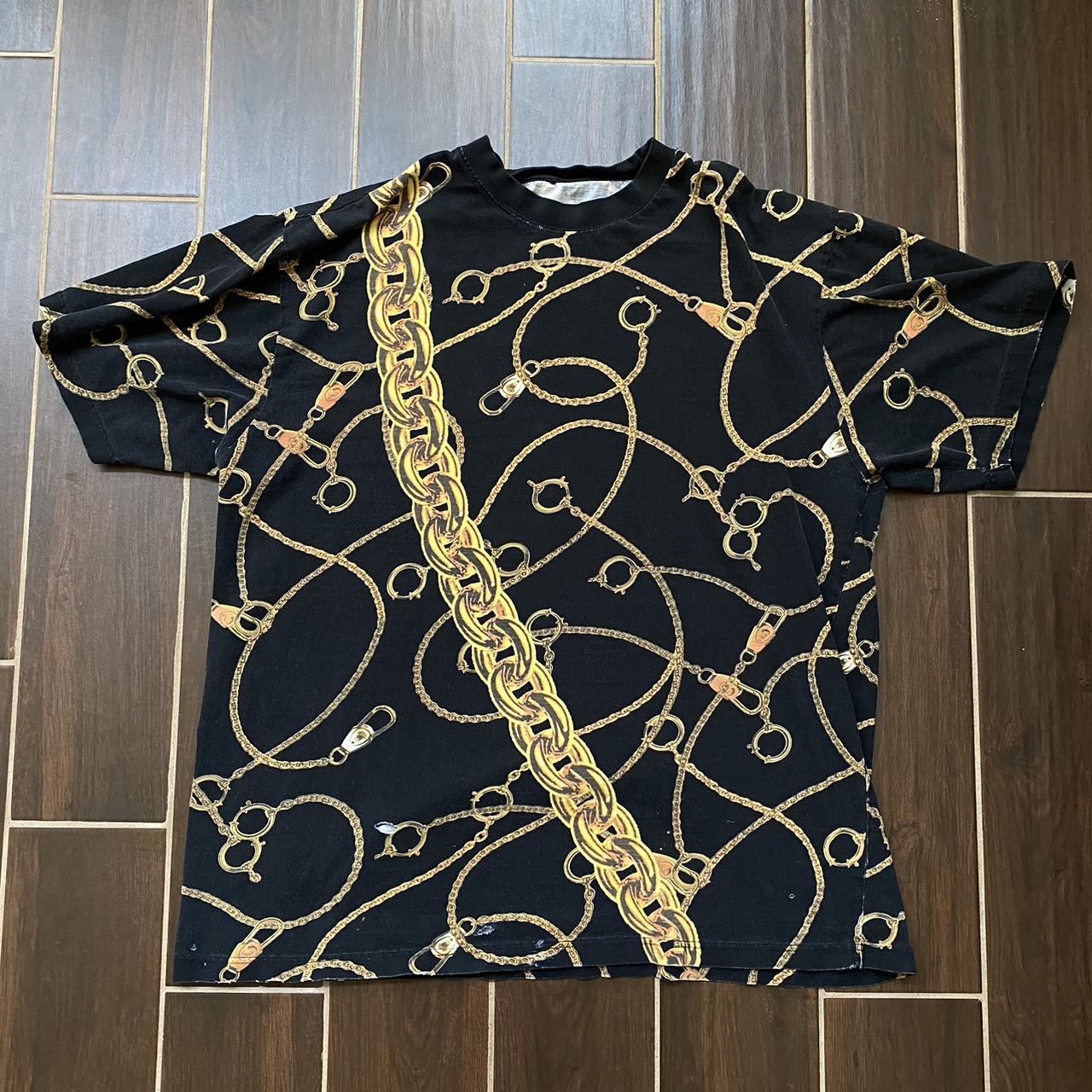 Vintage 90s All over print Rolex Chains shirt size XXL - Depop
