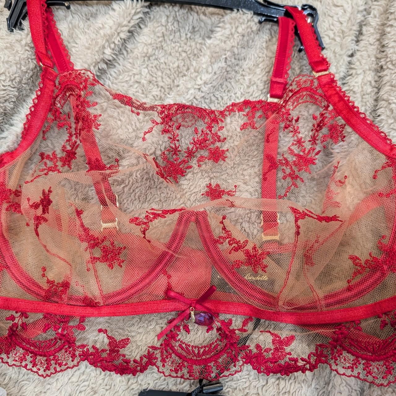 #honeybirdette Charlotta red longline bra - Depop