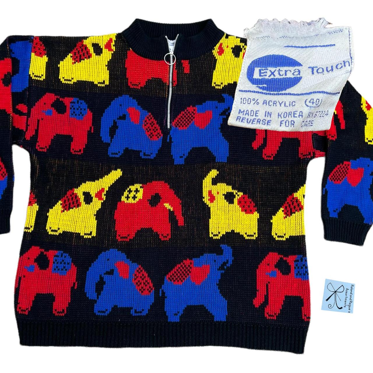 Vintage Extra Touch Primary Colors Elephant Mod Pop... - Depop