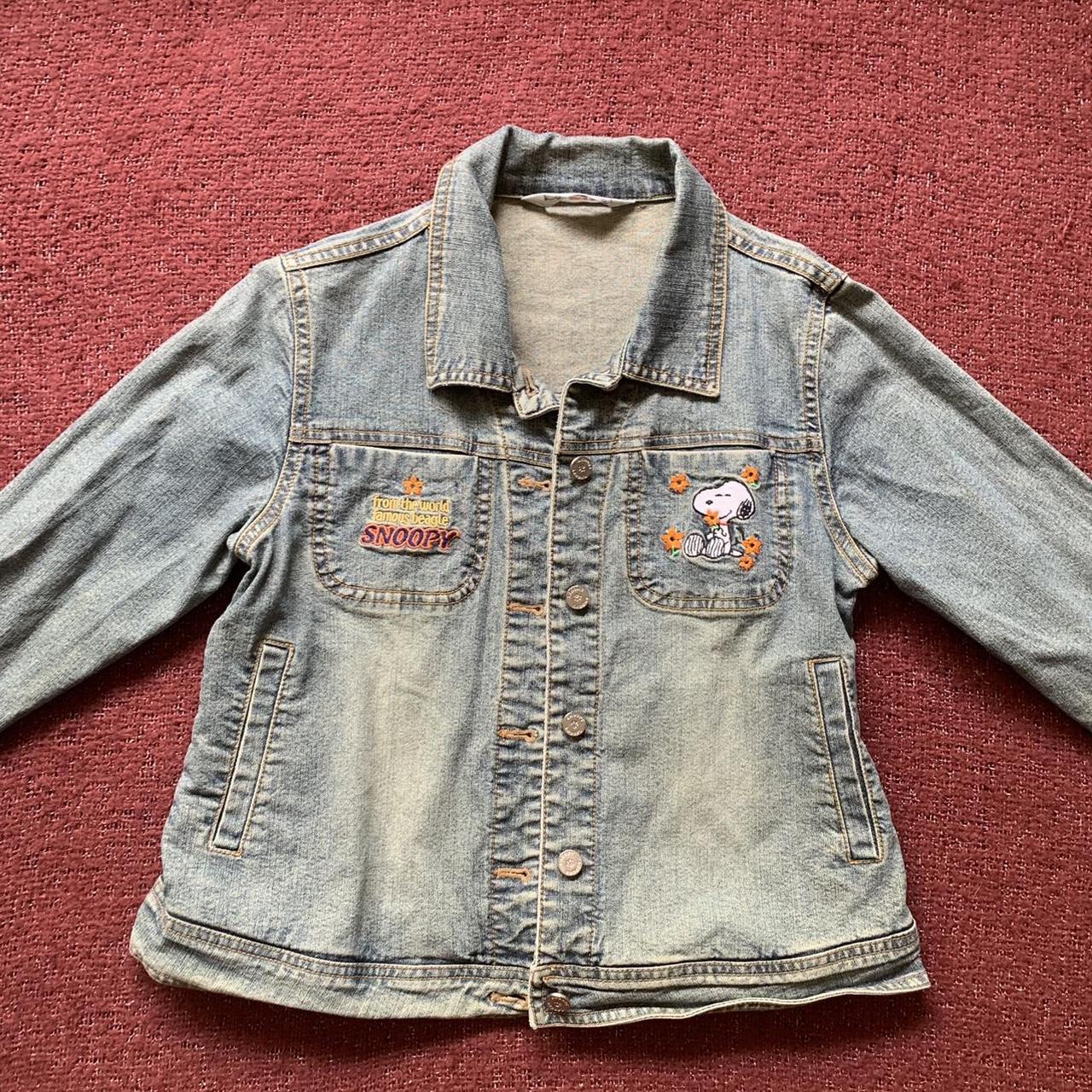 Vintage Snoopy denim jacket Size S - Depop