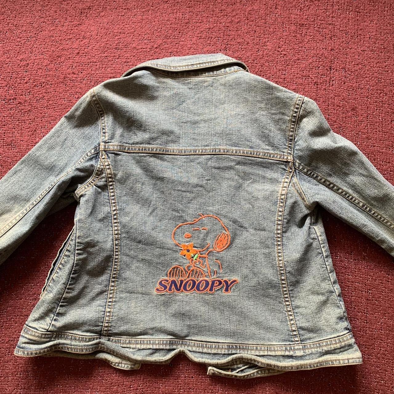 Vintage Snoopy denim jacket Size S - Depop