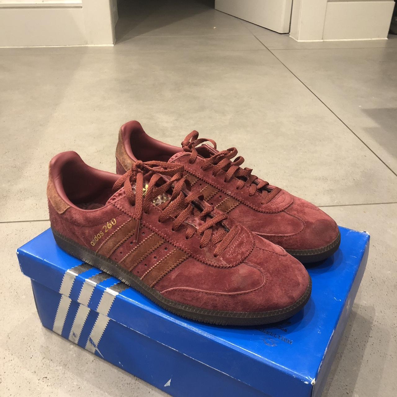 Adidas Men's Red Trainers | Depop