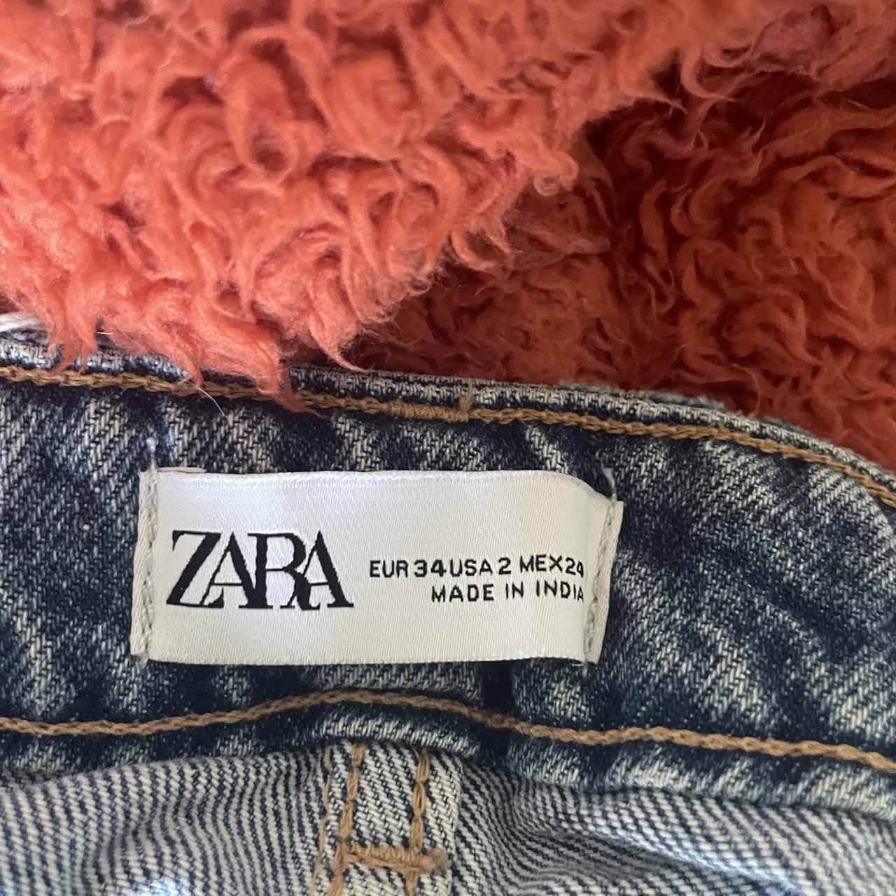 -super high rise zara bermuda shorts - dark denim... - Depop