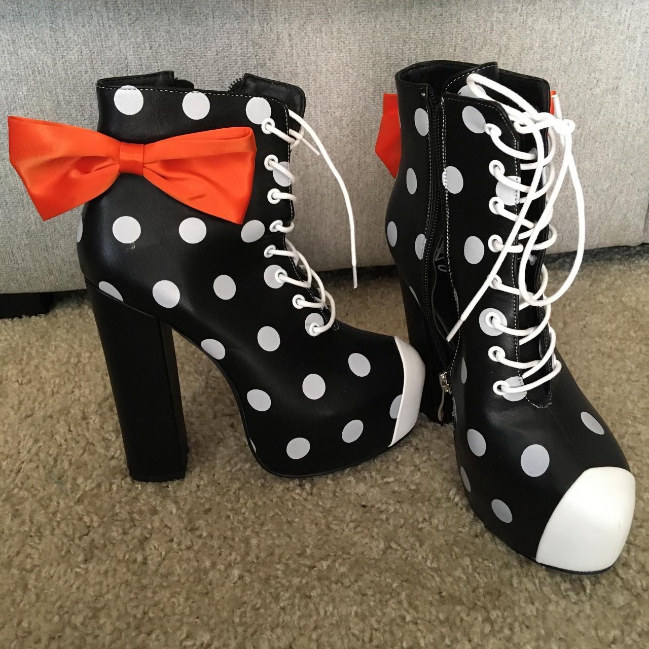 Women's Black and Orange Boots | Depop
