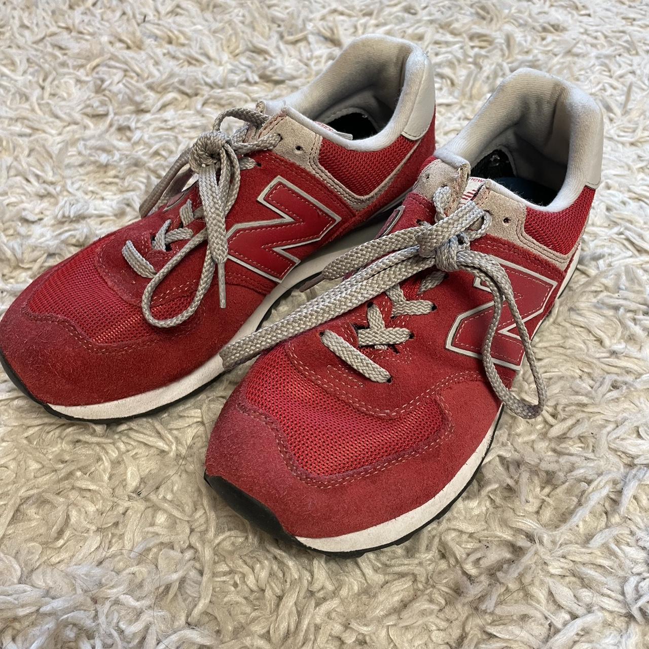 New Balance Women's Red Trainers | Depop