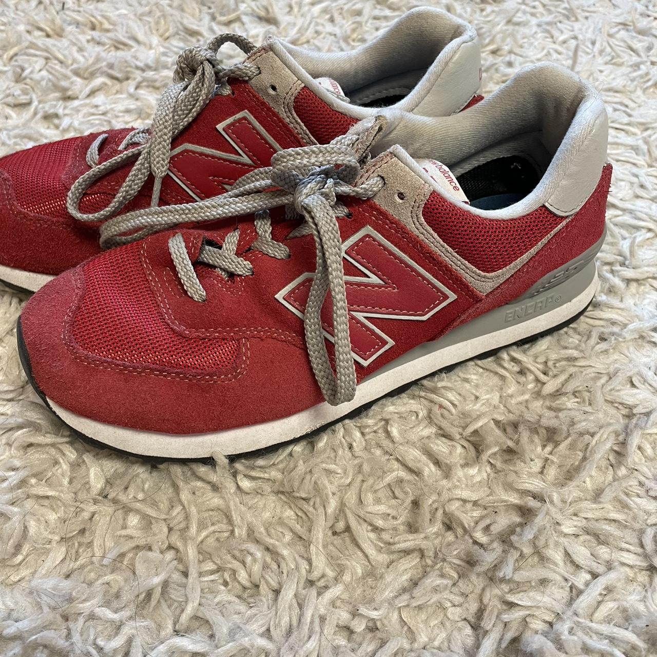 New Balance Women's Red Trainers | Depop